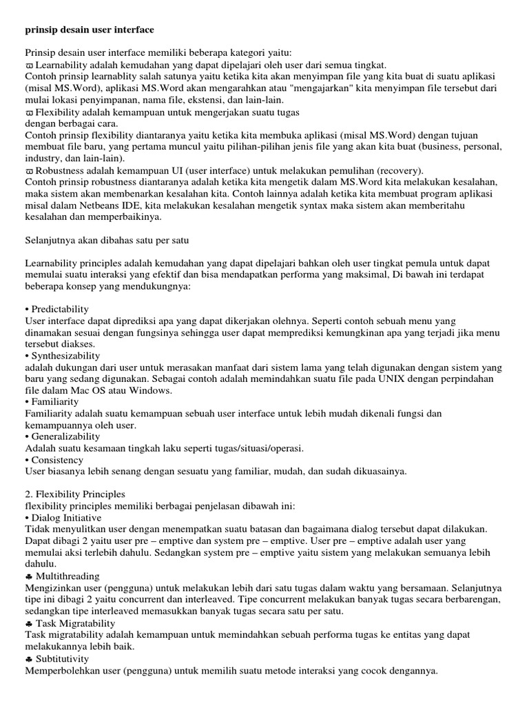Prinsip Desain User Interface | PDF | Karier & Perkembangan | Komputer