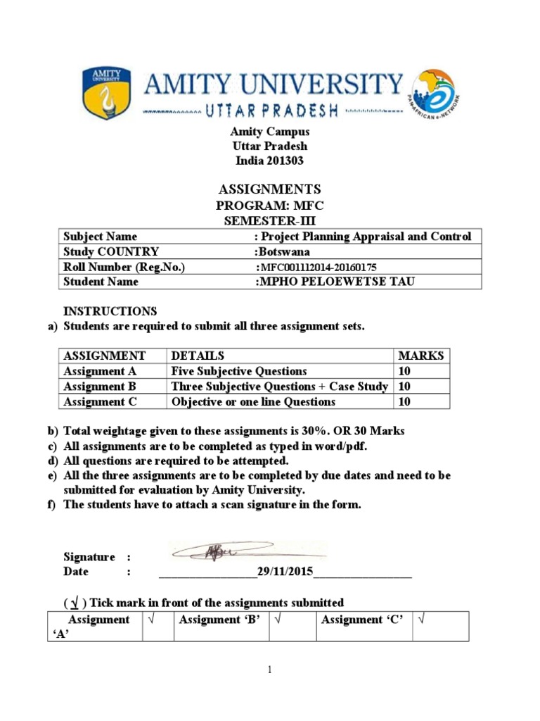 Project Planning Assignment Guidelines | PDF | Internal Rate Of Return ...