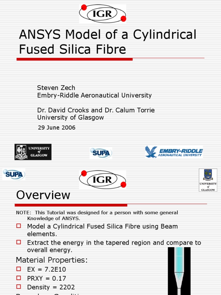 ANSYS Model of A Cylindrical Fused Silica Fibre-01 | PDF | Eigenvalues ...