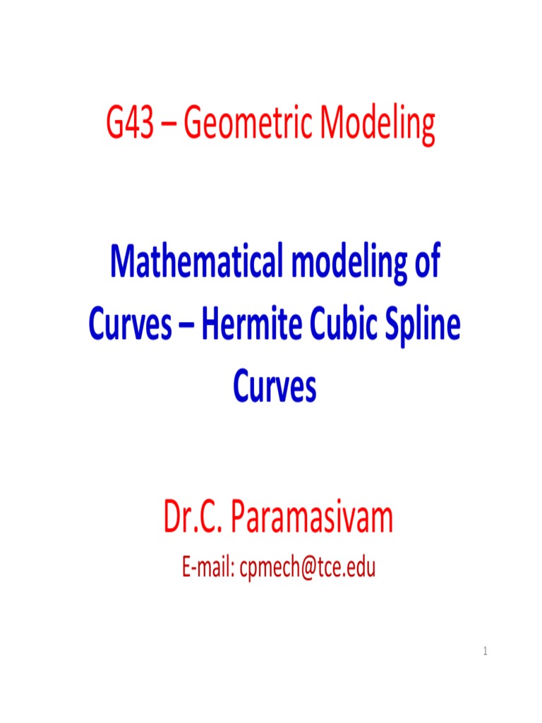 3 Hermite Cubic Curves | PDF | Curve | Equations
