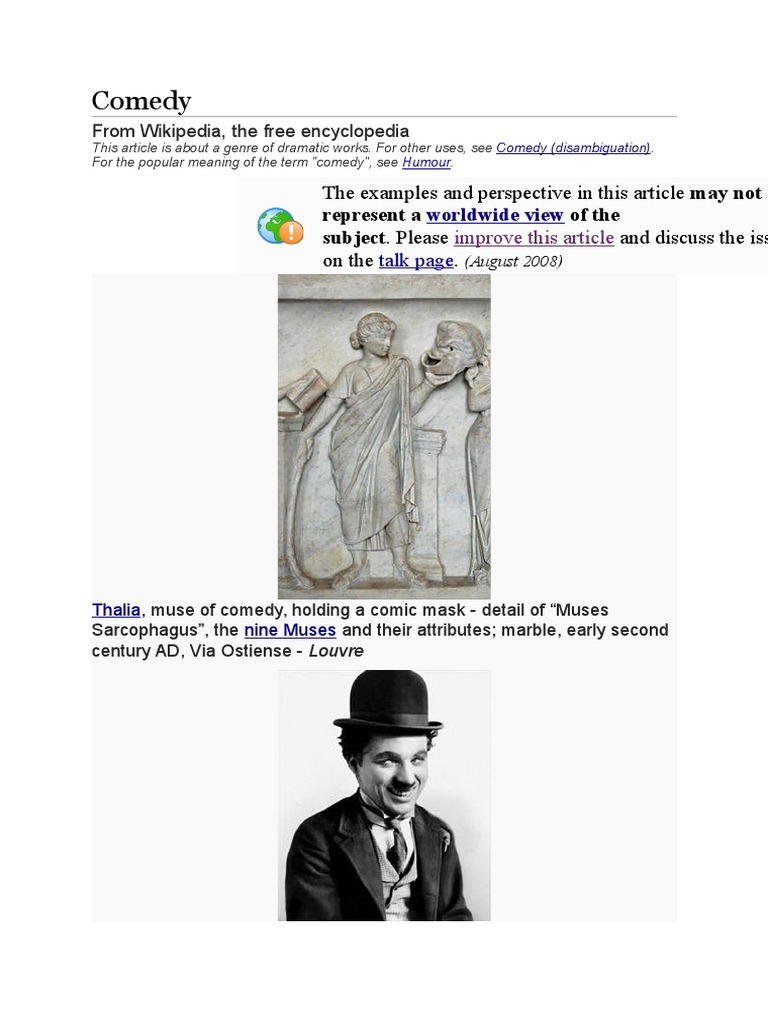 Comedy: The Examples and Perspective in This Article May Not and ...