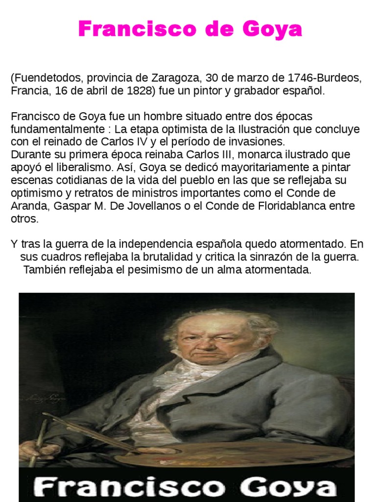Goya Biografia | PDF | Francisco Goya | Guerra peninsular