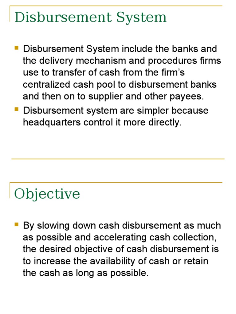 Disbursement System Management Overview | PDF