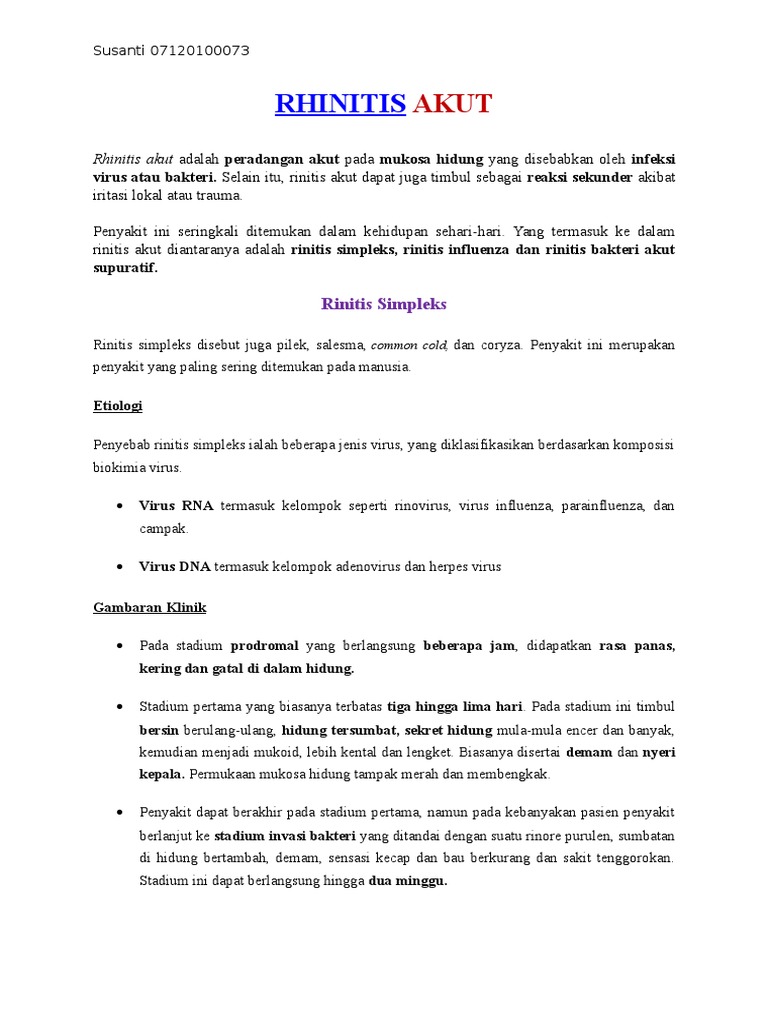 3 Rhinitis Akut | PDF