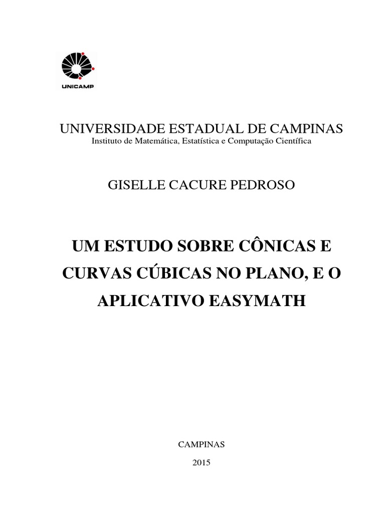 Um Estudo Sobre Cônicas e Curvas Cúbicas No Plano | PDF | Número ...