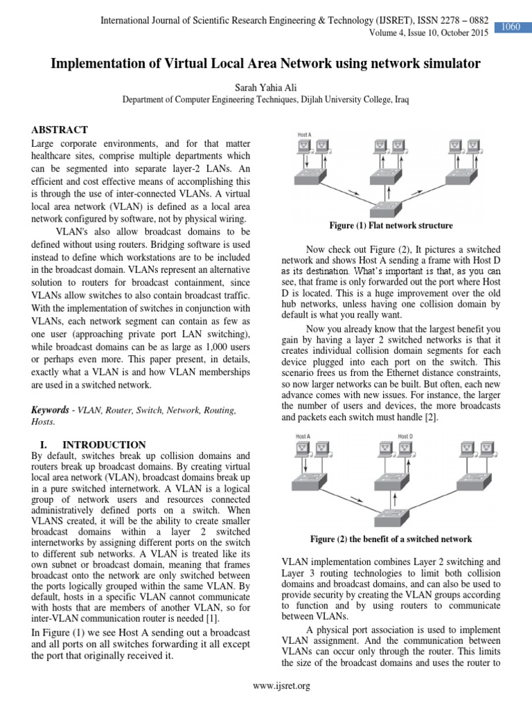 Implementation of Virtual Local Area Network Using Network Simulator | PDF | Computer Network ...