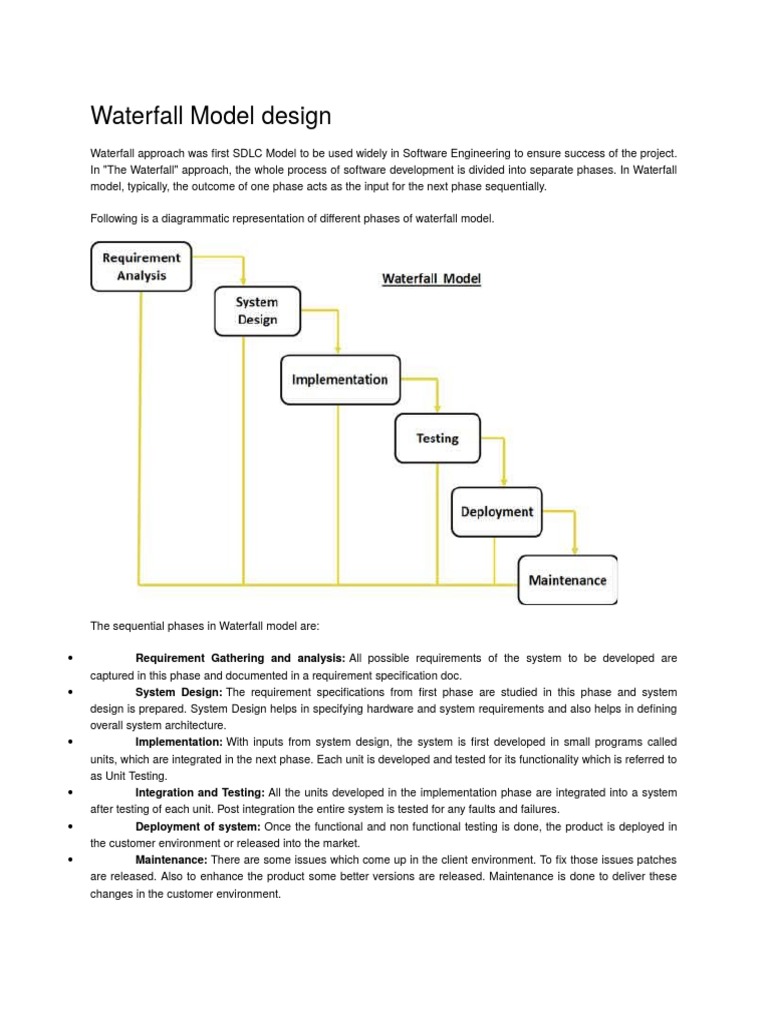 Waterfall Model Design | PDF | Software Development Process | Systems ...