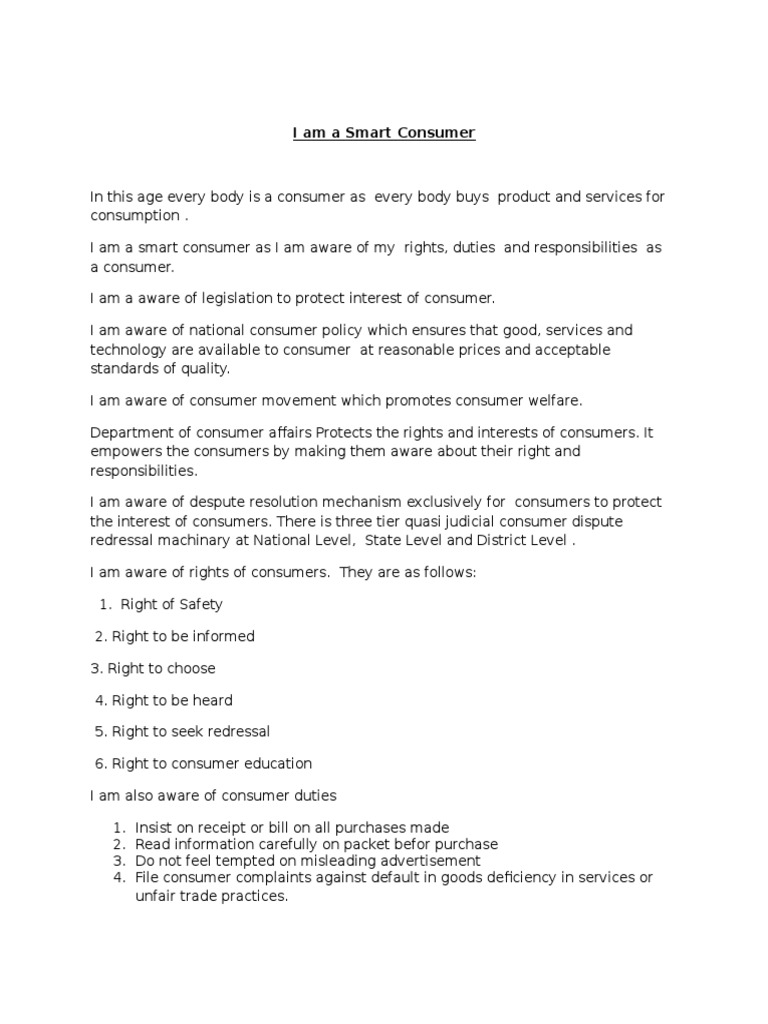 I Am A Smart Consumer | PDF | Social Science | Self-Improvement