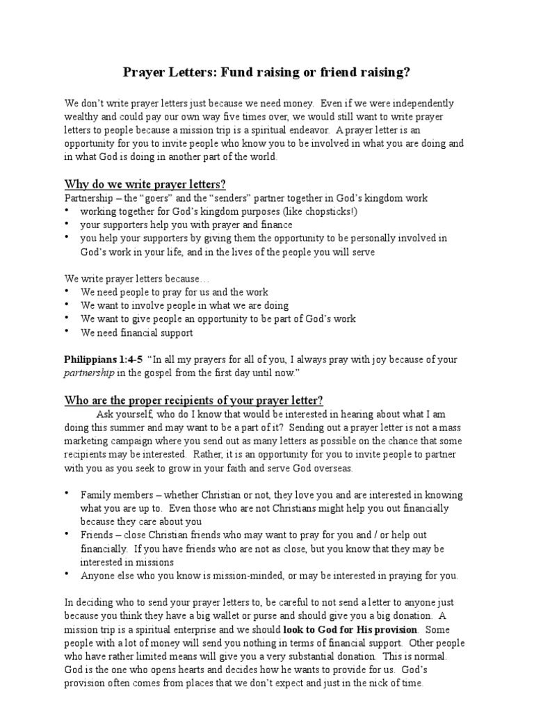 How To Write A Prayer Letter | PDF | Prayer | God