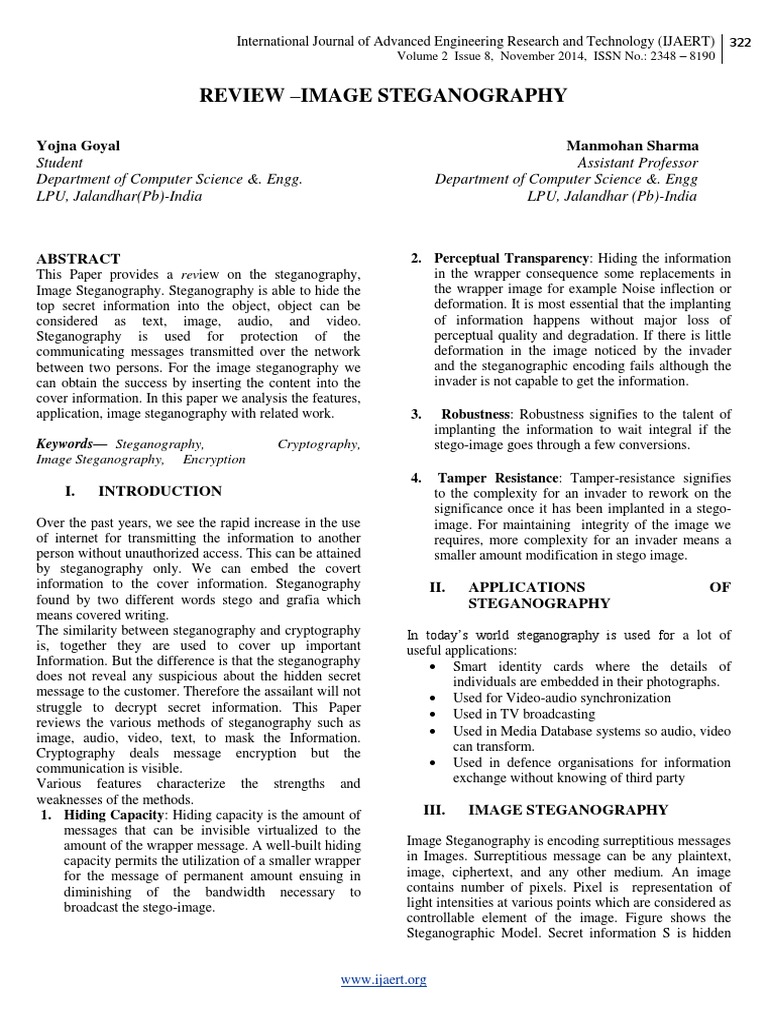 Review - Image Steganography | PDF | Security Engineering | Computer Security