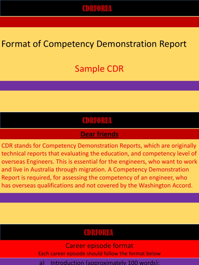 Format of Competency Demonstration Report: Sample CDR | PDF | Competence (Human Resources ...