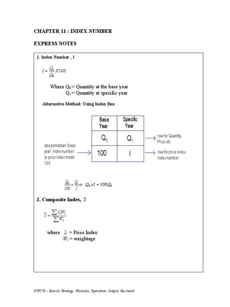 Index Number Formulas and Calculations | PDF | Price Indices | Index ...