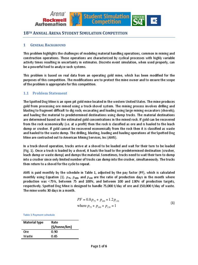 Problem Statement | PDF | Economic Geology | Mining