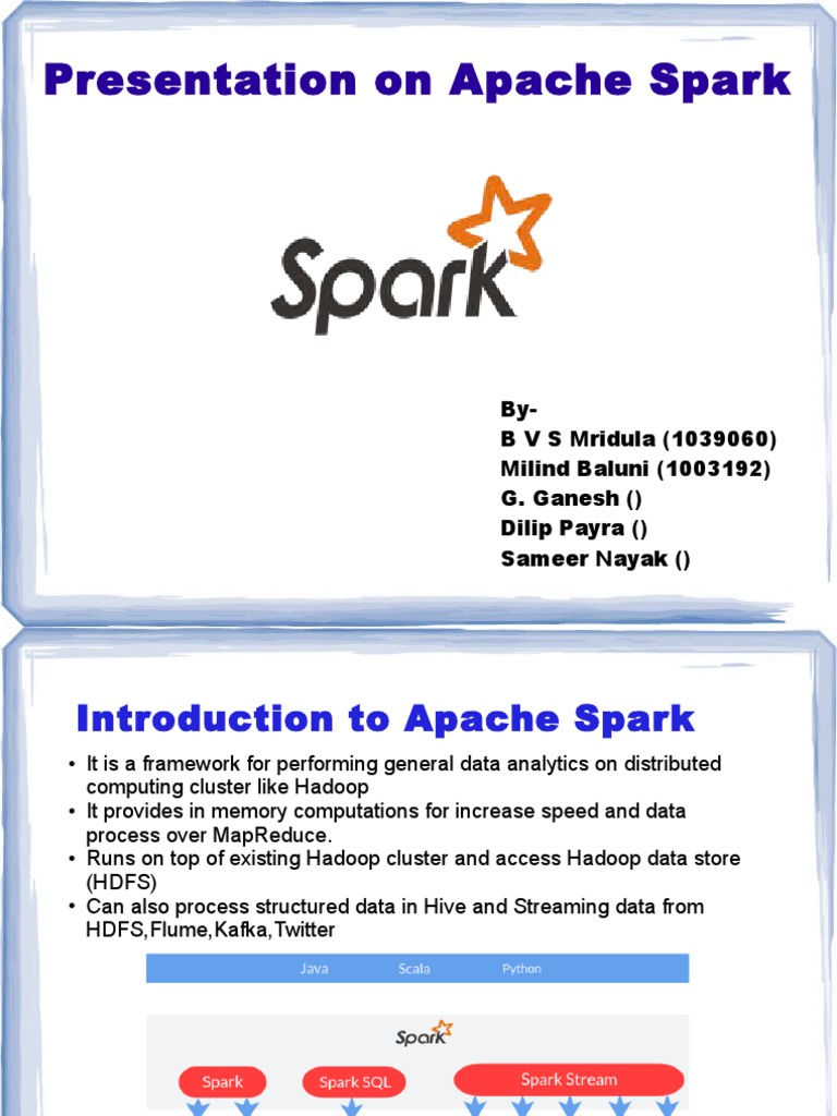 Presentation On Apache Spark | Download Free PDF | Apache Spark ...