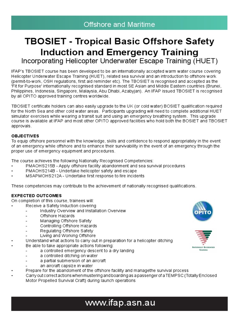 TBOSIET - Tropical Basic Offshore Safety Induction and Emergency ...