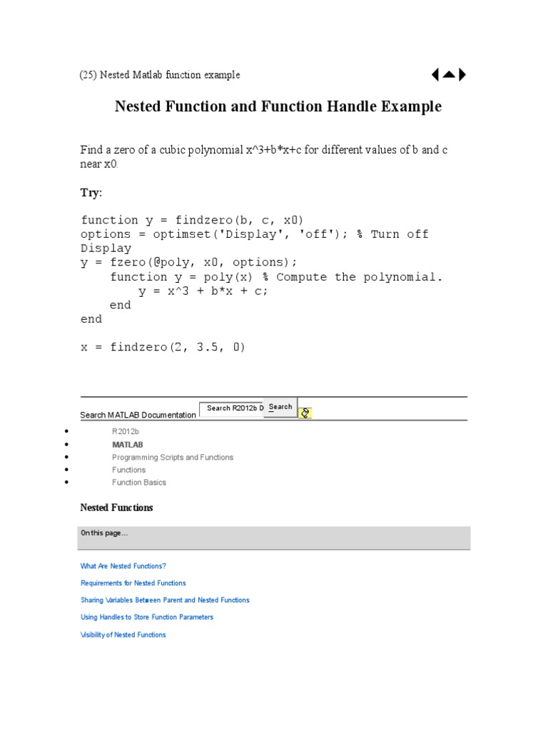 Nested Function and Function Handle Example | Download Free PDF | Subroutine | Parameter ...