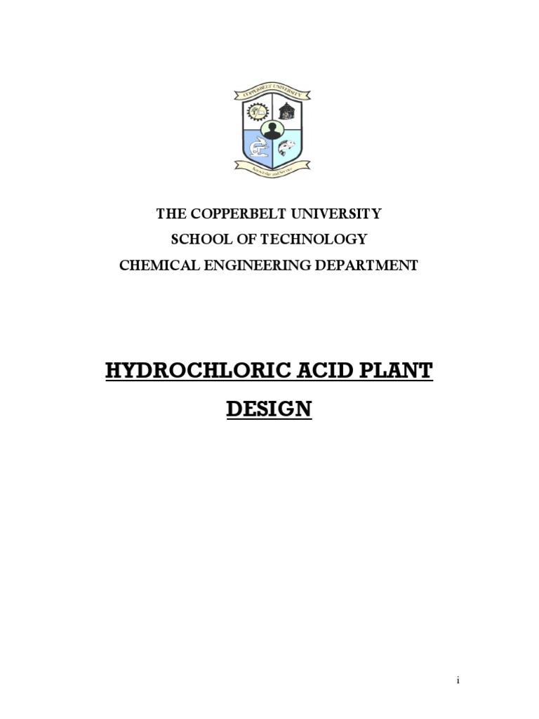Hydrochloric Acid Plant Design: The Copperbelt University School of ...