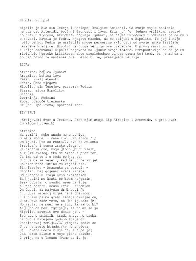 Euripid - Hipolit | PDF