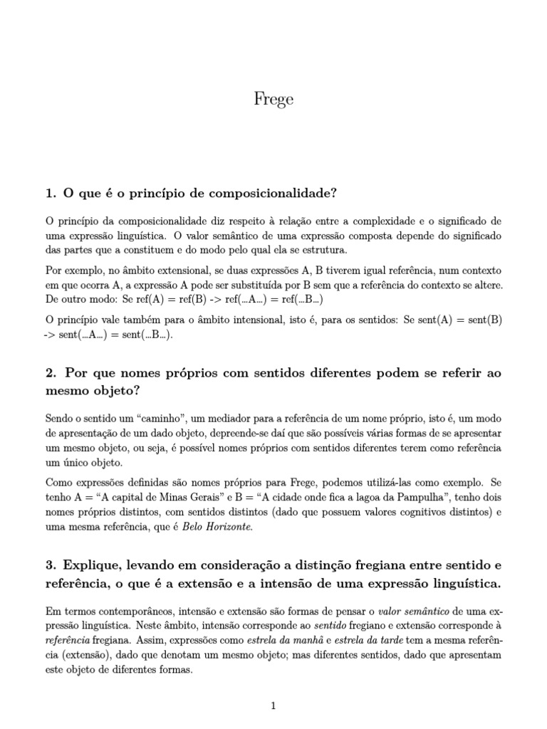 Frege | PDF | Gottlob Frege | Lógica