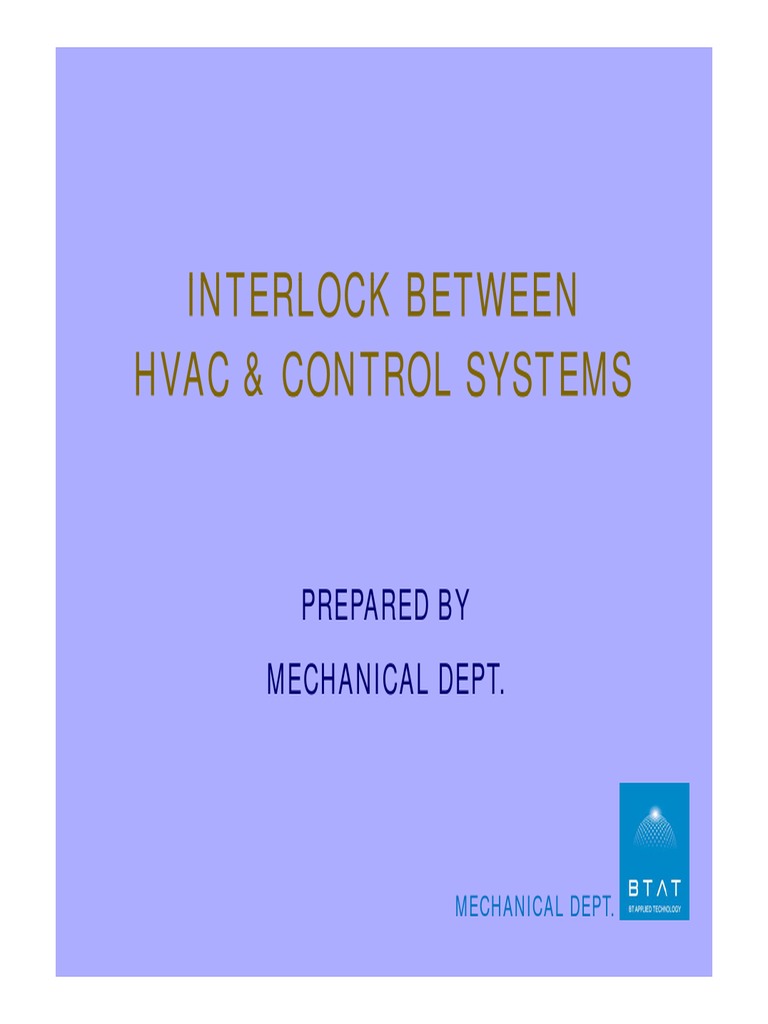 Hvac Interlock With Control | PDF | Duct (Flow) | Ventilation ...