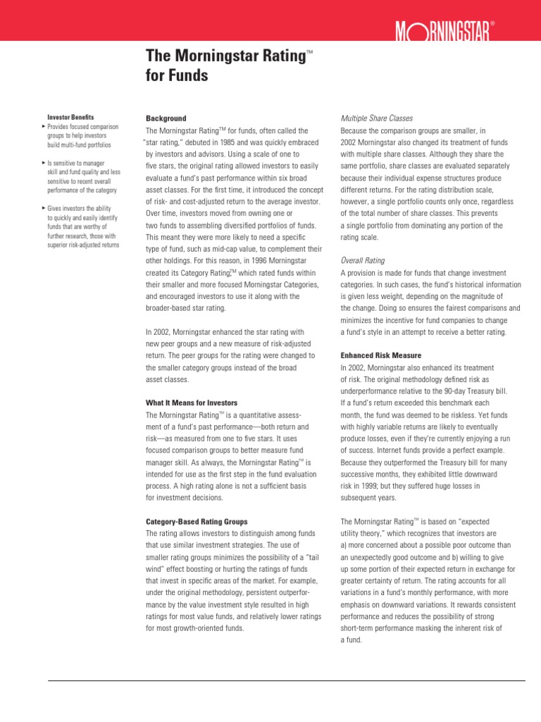 The Morningstar Rating For Funds: Background | PDF | Bonds (Finance ...