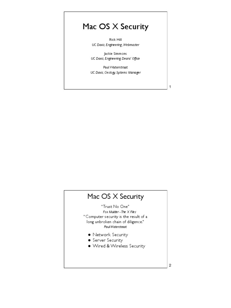 Mac OS X Security Tips | PDF | Port (Computer Networking) | Secure Shell