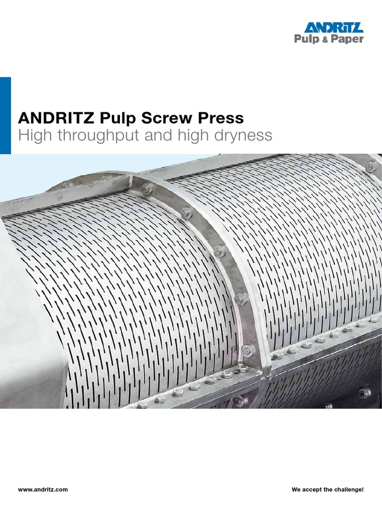PP Pulp Screw Press Brochure PDF | PDF | Pulp (Paper) | Screw