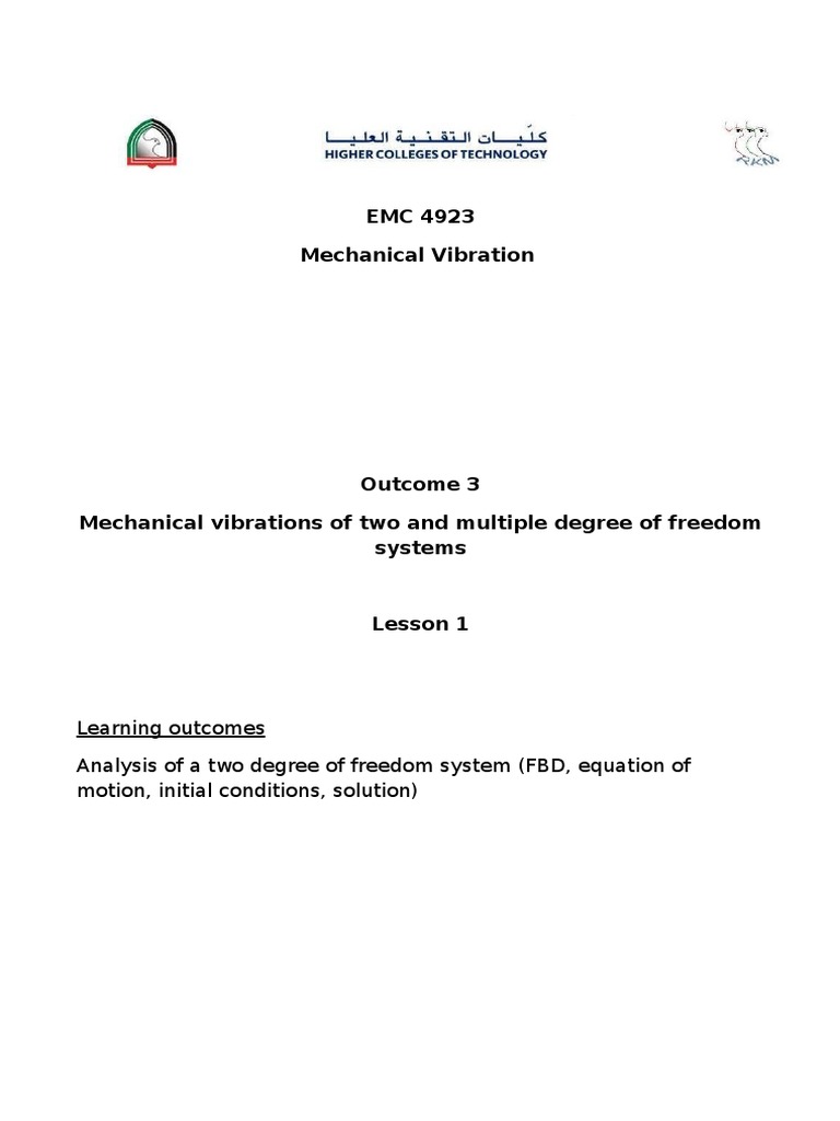 Fundamental of Vibration | PDF | Normal Mode | Classical Mechanics