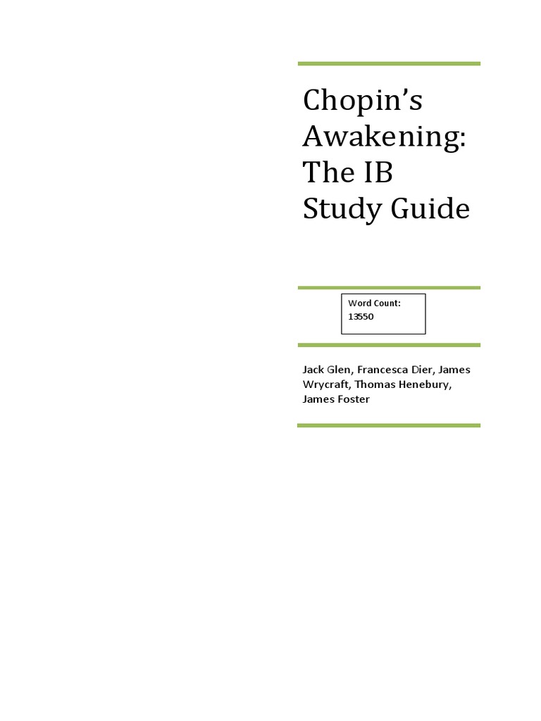 Chopin Study Guide | Download Free PDF | The Awakening (Chopin Novel)