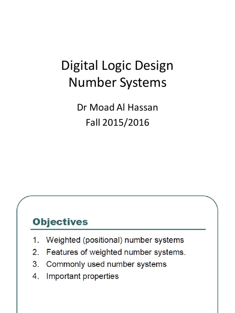 Digital Logic Design: Number Systems Guide | PDF