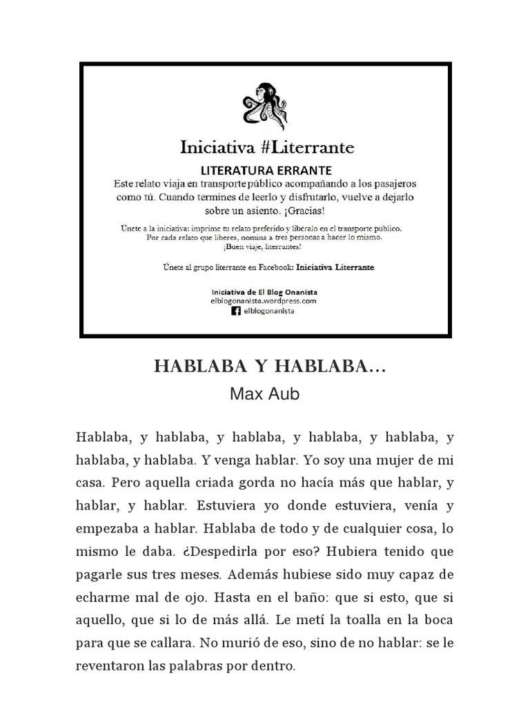 Hablaba y hablaba: Max Aub | PDF