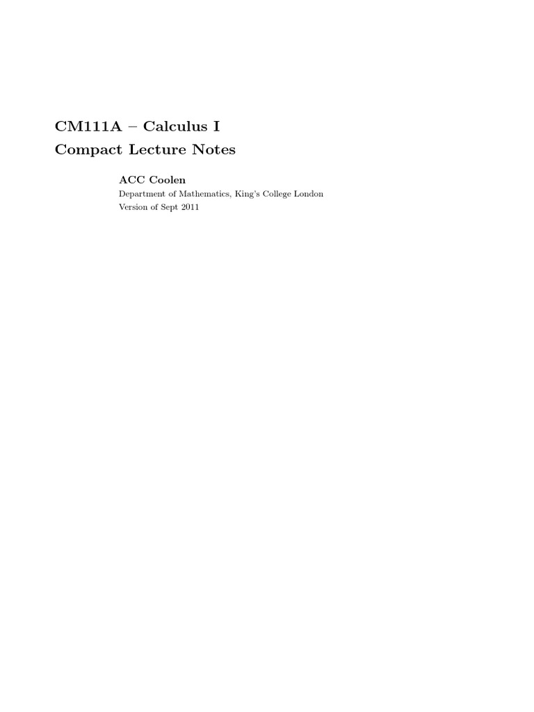 Calculus 1 | PDF