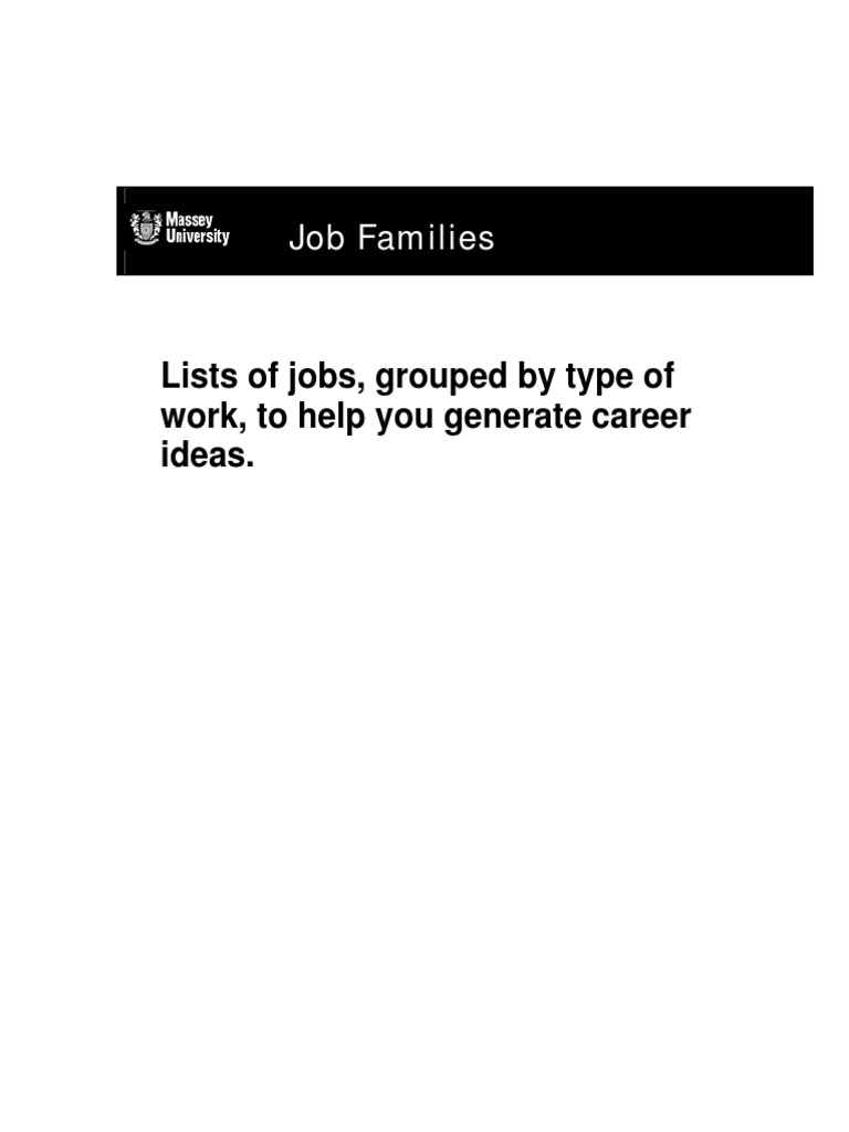 Job Families Booklet | PDF | Engineer | Consultant