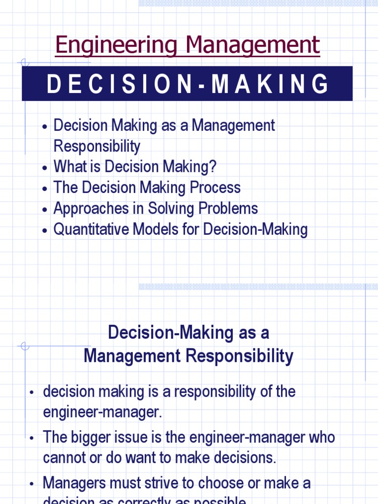 Decision-Making as a Management Responsibility | Conceptual Model ...