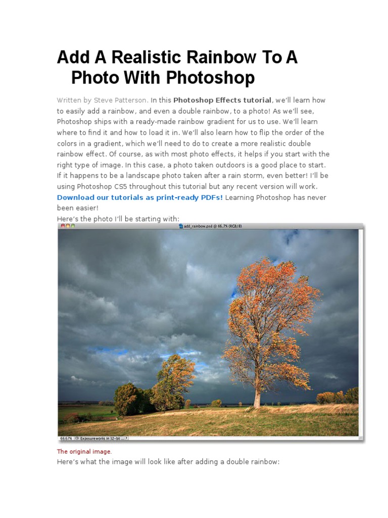 Adding Realistic Rainbow Effects in Photoshop | PDF | Adobe Photoshop ...
