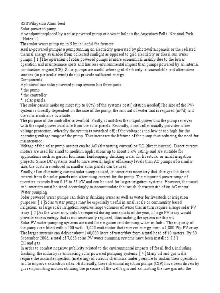 Solar Pump | PDF | Energy Production | Renewable Resources