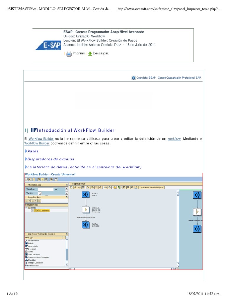 El WorkFlow Builder Creación de Pasos | PDF