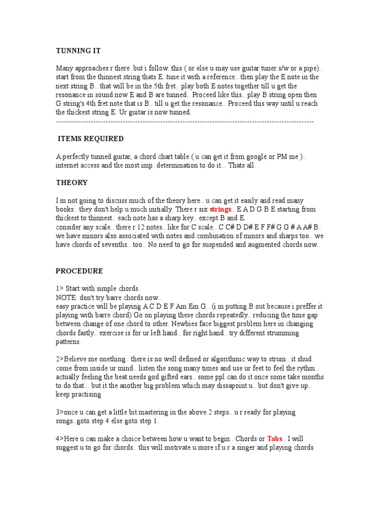 The Guide To Tab Notation | PDF | String Instruments | Bass Guitar