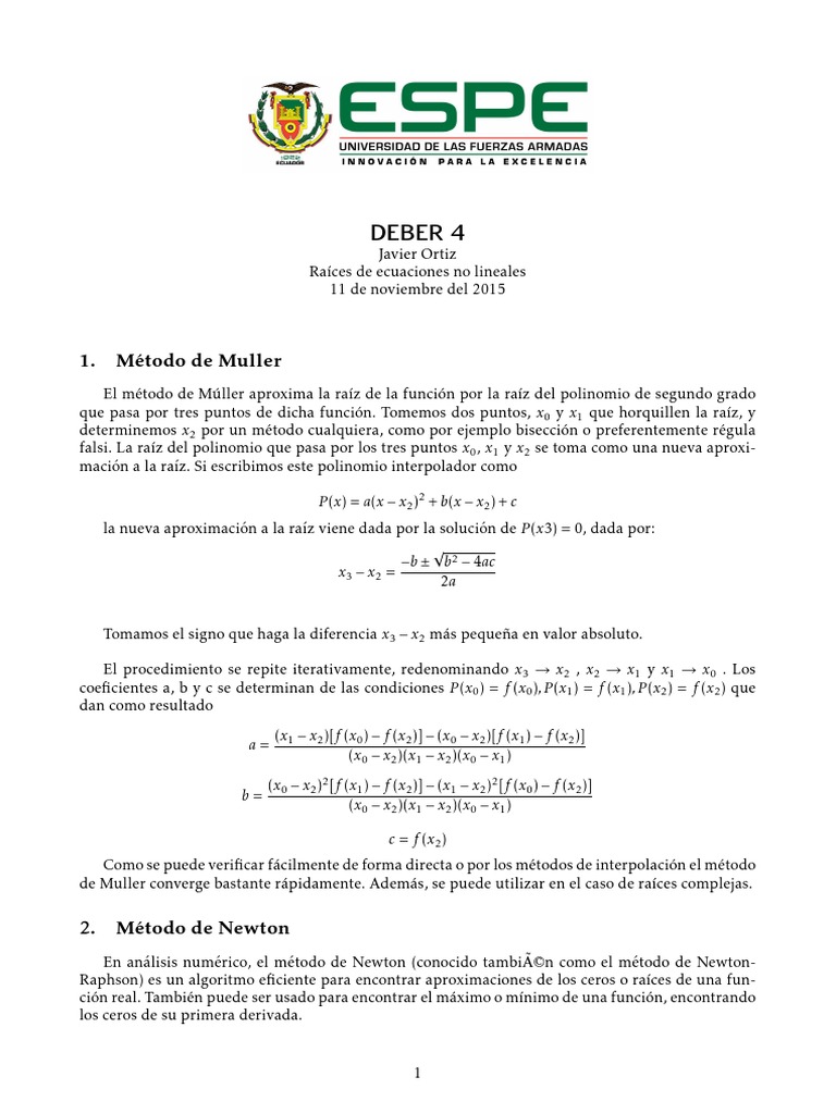 Metodo de Muller | PDF | Matemática Elemental | Álgebra