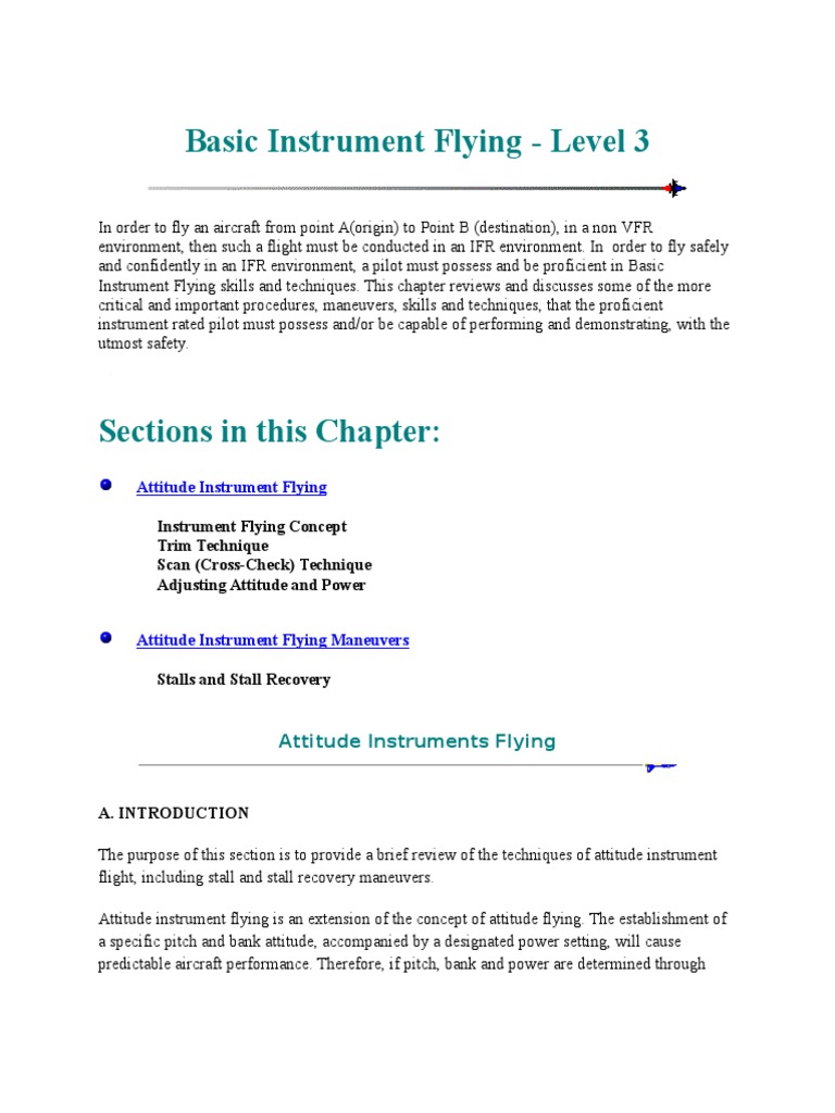 Basic Instrument Flying | PDF | Stall (Fluid Mechanics) | Instrument ...