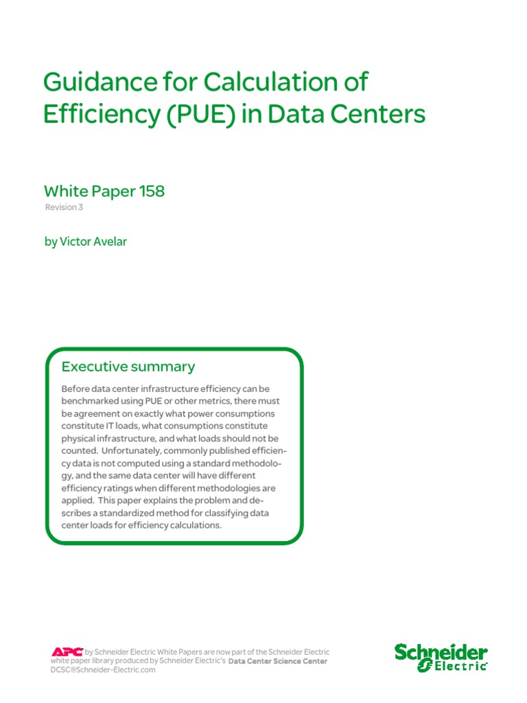 Guidance For Calculation of PUE | PDF | Data Center | Energy And Resource