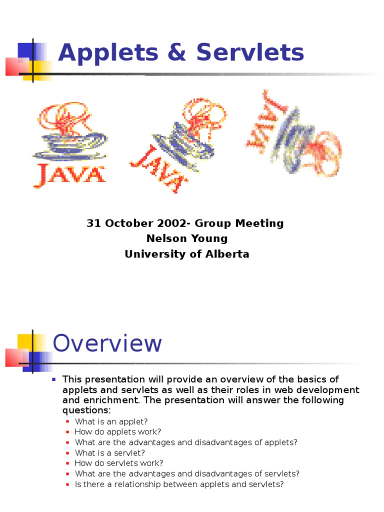 Applets | PDF | Java Servlet | Java (Programming Language)