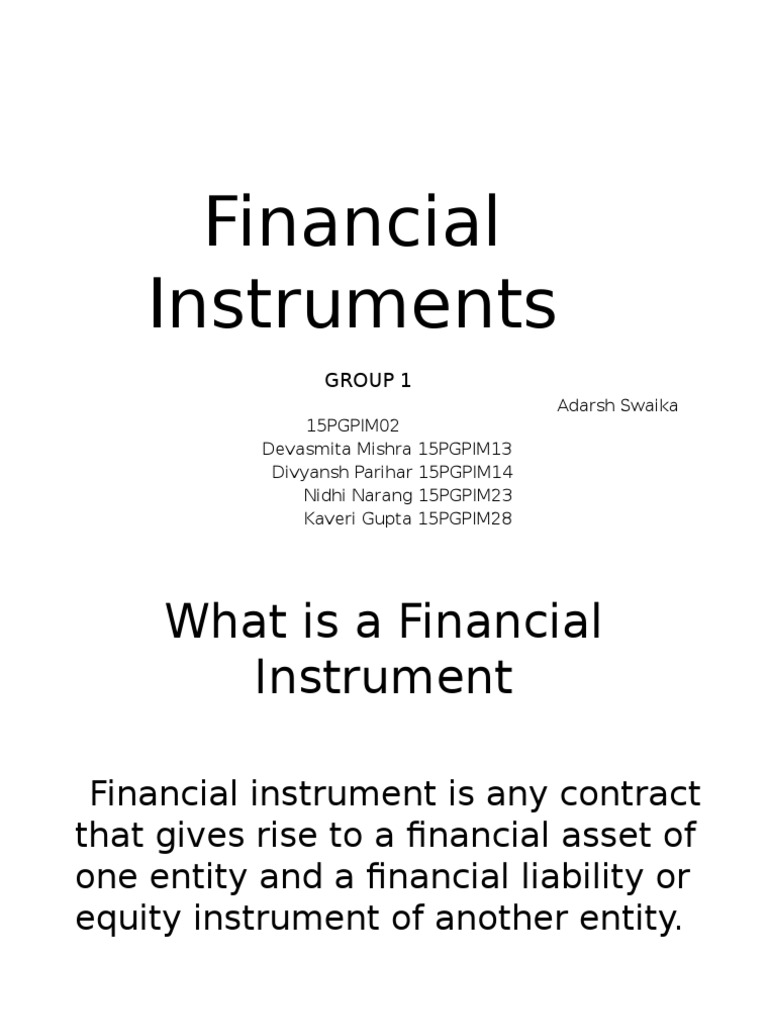 An Overview of Financial Instruments: Types, Benefits and Innovative ...