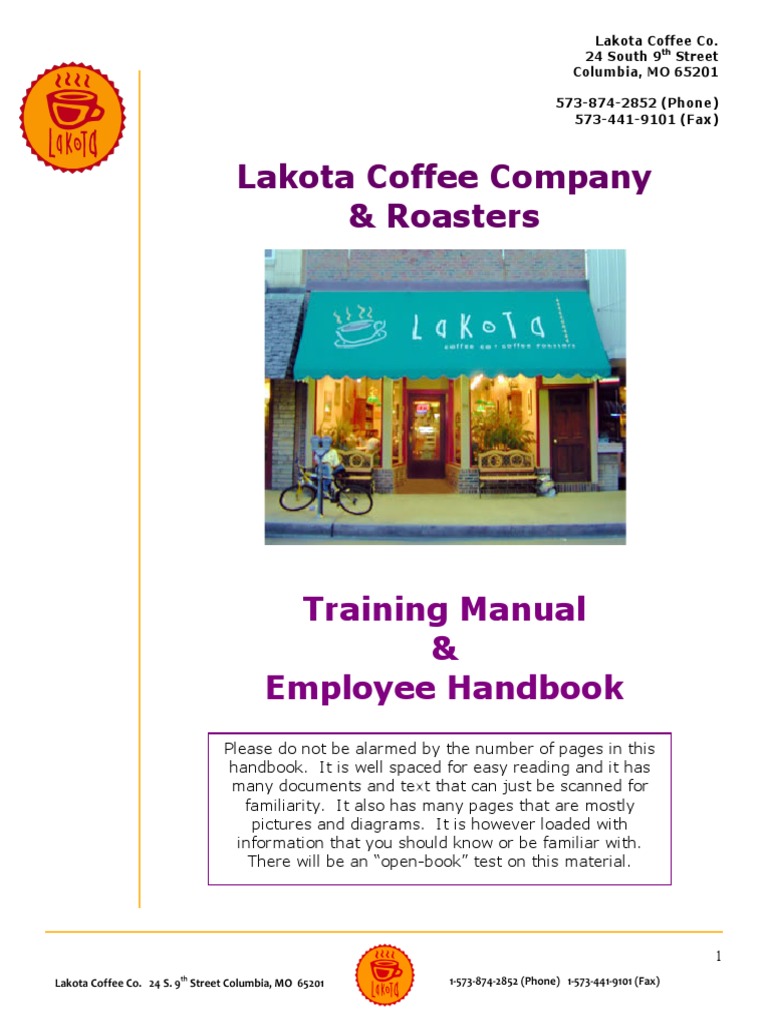Lakota Coffee Training Manual & Handbook | PDF | Home & Garden