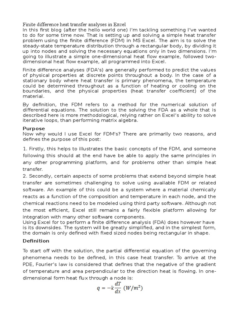 Finite Difference Heat | PDF | Heat | Partial Differential Equation