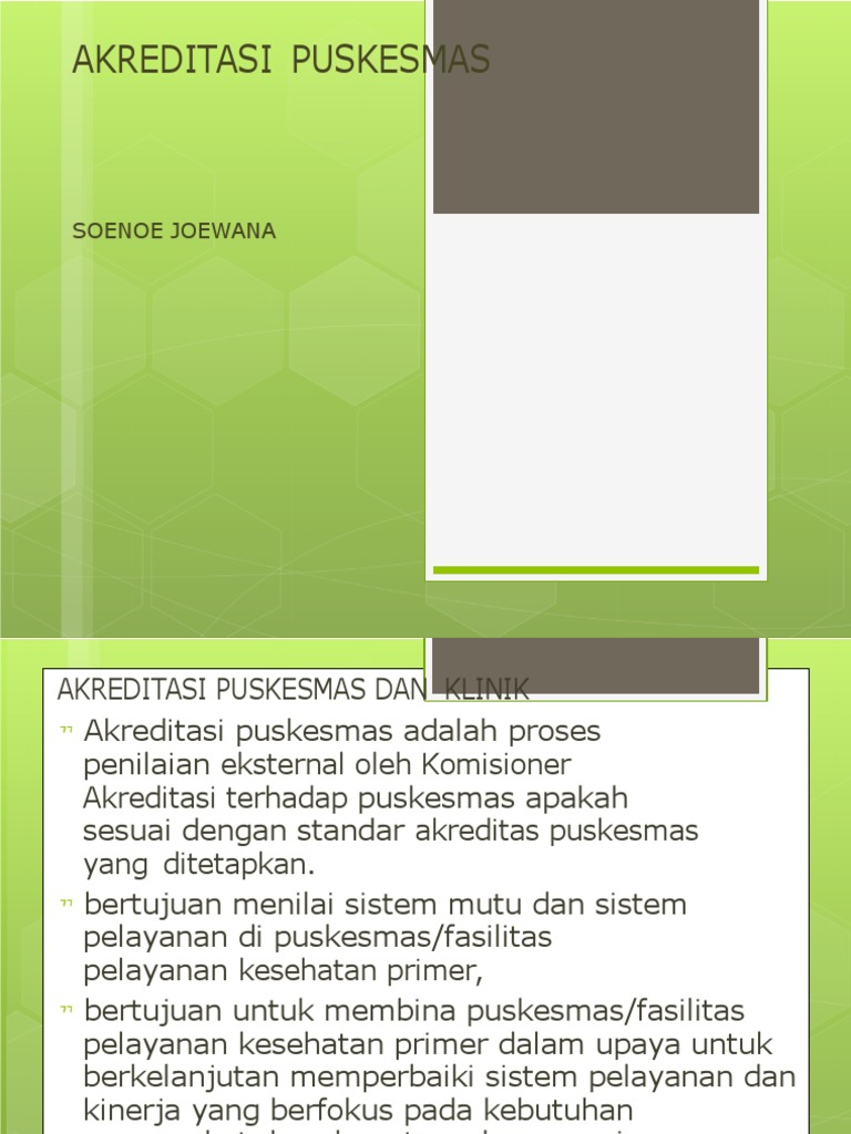Pengantar Konsep Akreditasi Puskesmas | PDF