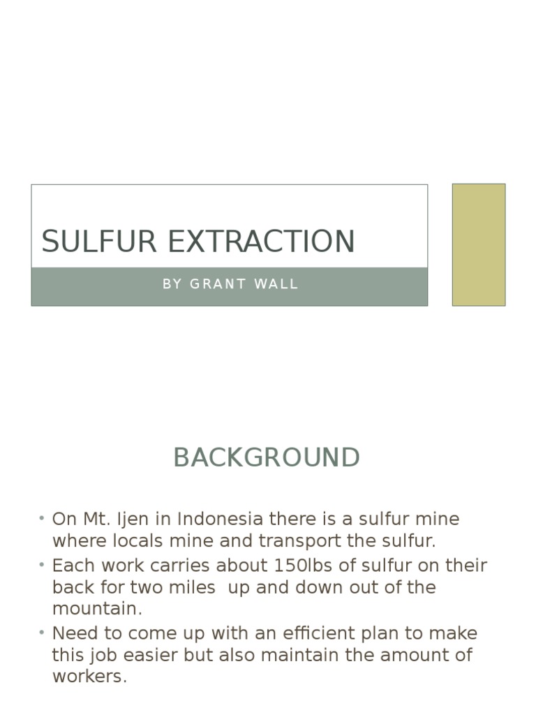 Sulfur Extraction | PDF