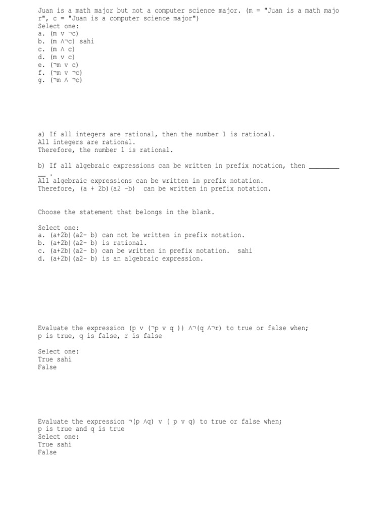 Math Discrete Maths | PDF | Syntax (Logic) | Logic