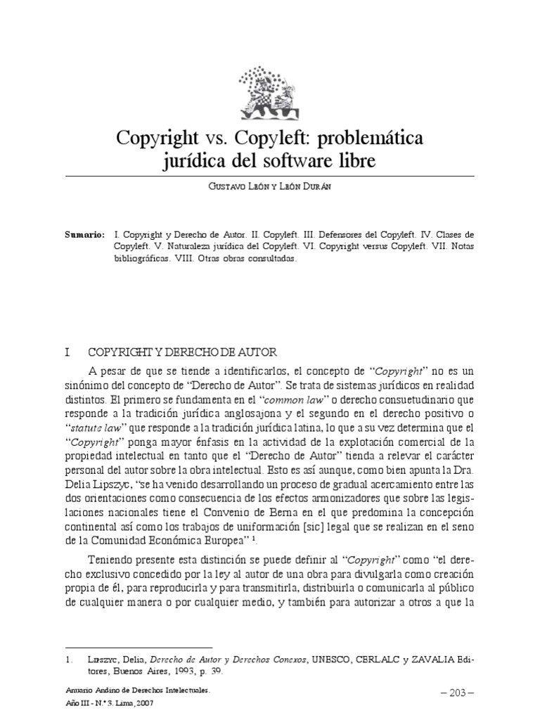 Copyright y Copyleft | PDF | Software libre | Software propietario