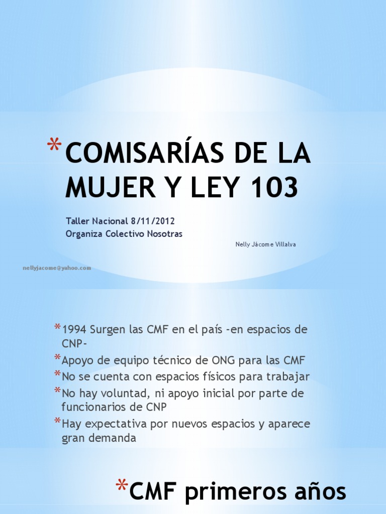 Comisarías de La Mujer y La Familia y La Ley 103 en Ecuador | PDF | Organización no ...